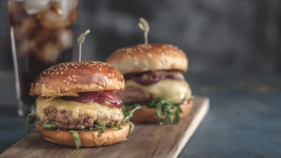 Grilled Swiss Cheese Burger with Caramelized Onions | John F. Martin & Sons