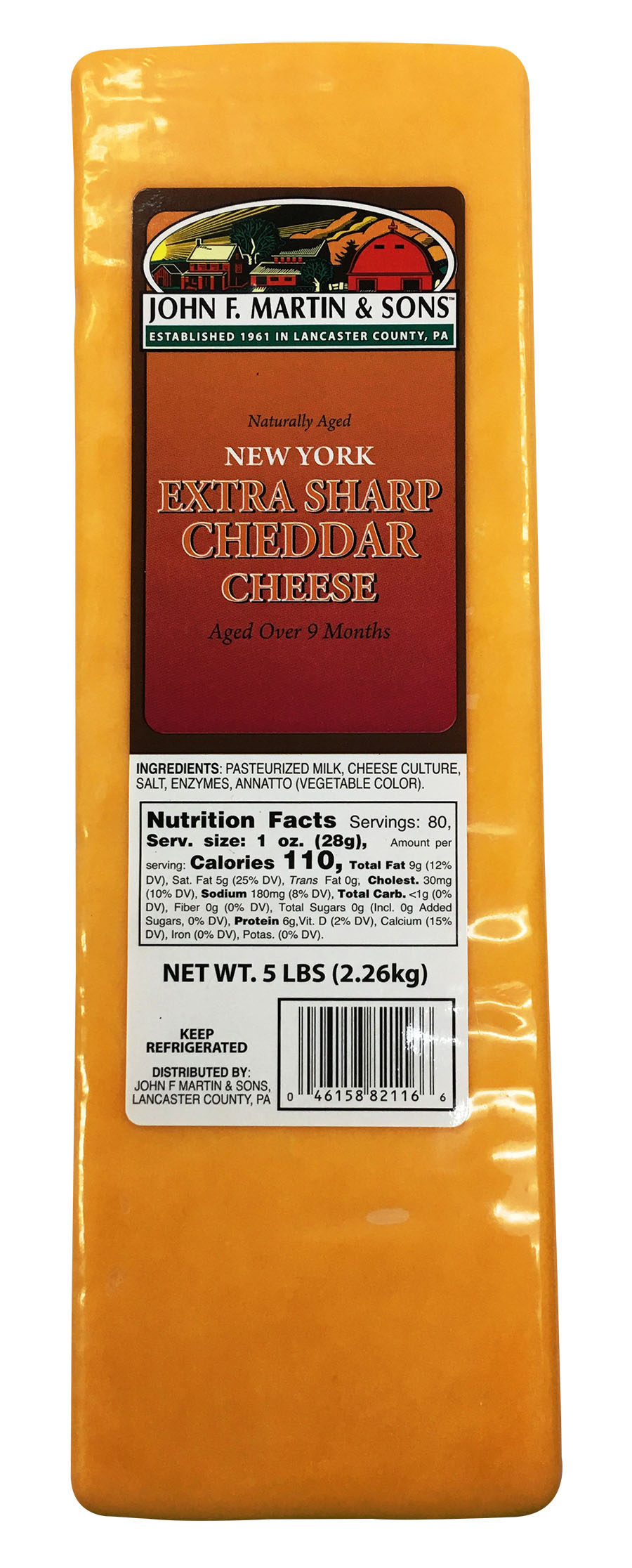 NY Extra Sharp Yellow Cheddar | John F. Martin & Sons